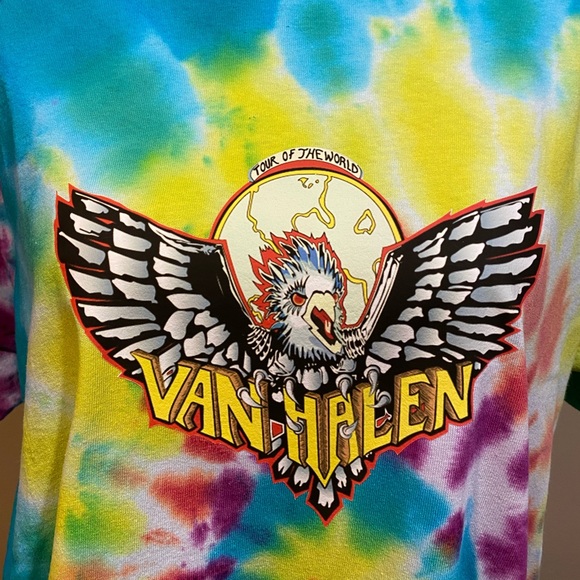 Van Halen | Tops | Van Halen Rainbow Tie Dye Swirl Graphic Band Tee ...